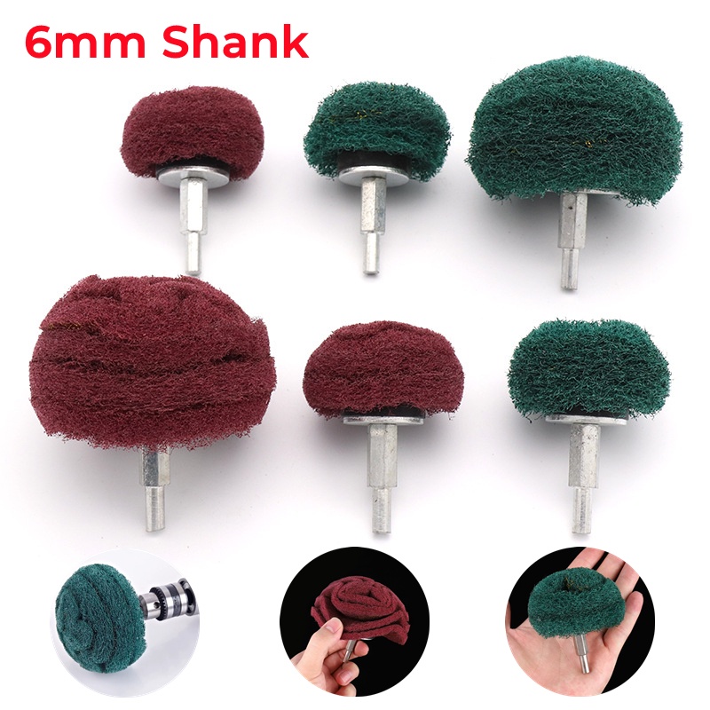 6mm Shank Nylon Fiber Polishing Abrasive Buffing Wheel Scouring Pad ...