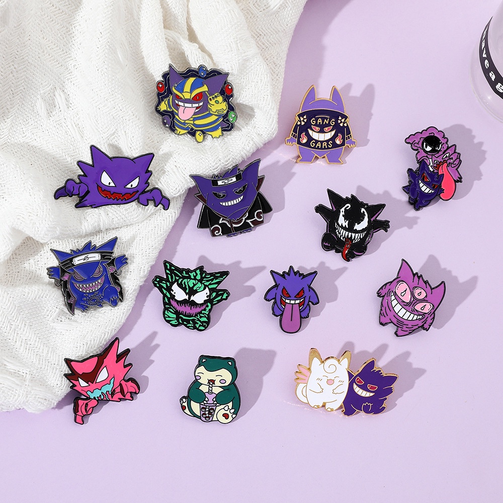 Anime Monster Gengar Enamel Pin Pokemon Brooch Game Pins Lapel Badges ...