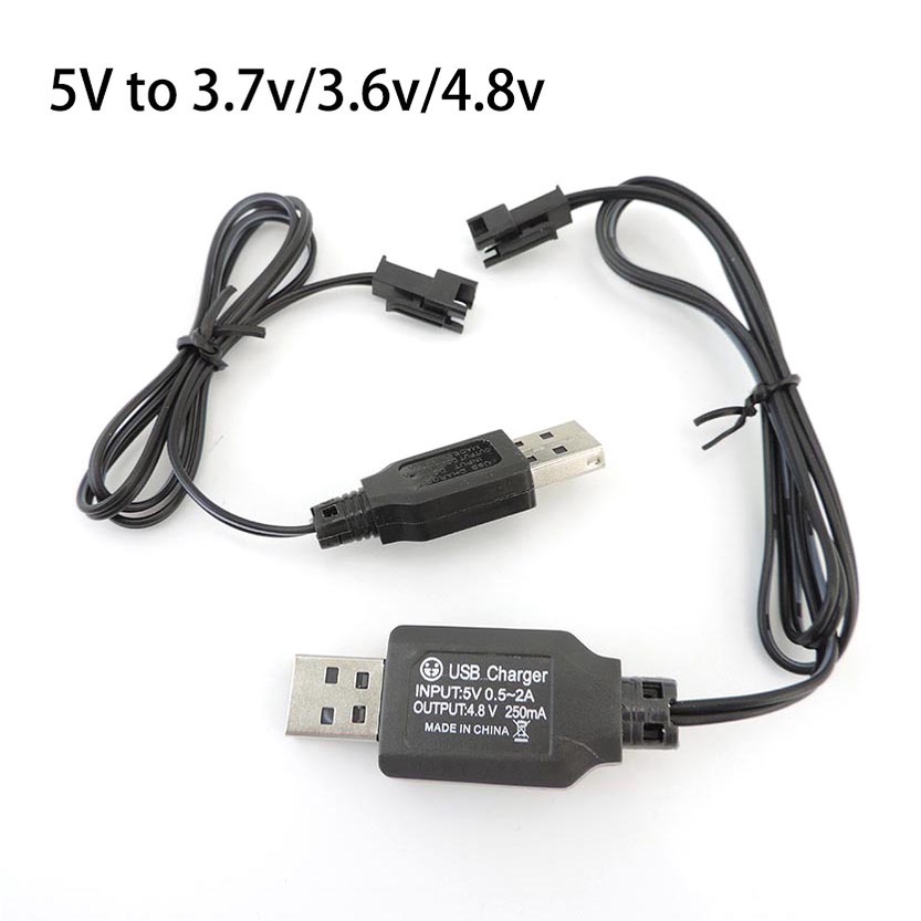 5V to 3.6V 3.7V 3.8V 250mA NiMh/NiCd Battery USB power Charger Cable SM 2P Forward Plug for ...