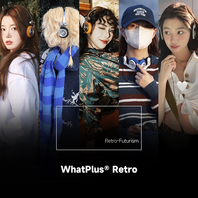 WhatPlus Retro Wireless Headphones Bluetooth 5.2 On-Ear Headphones HIFI ...