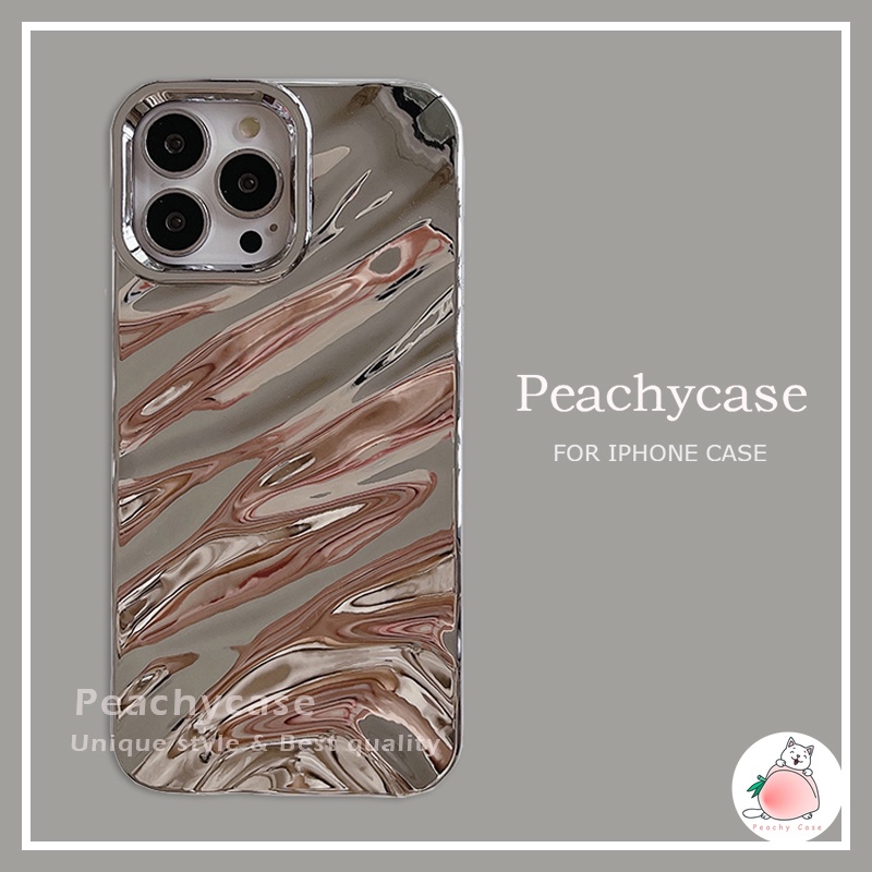 High Quality Glossy Silver Silk Fold Wrinkle Phone Case for iPhone 15 ...