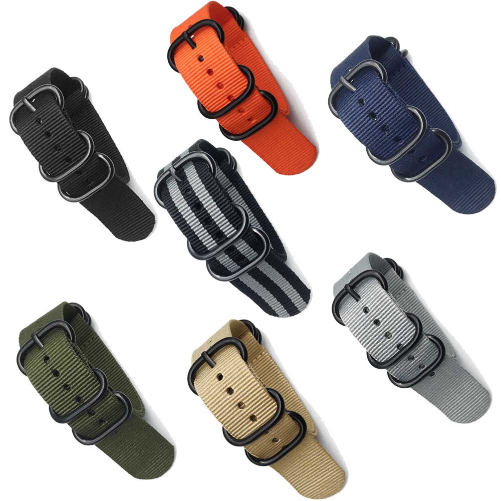 NATO Nylon Strap 20mm 22mm 24mm Solid bracelet Military nato fabric ...