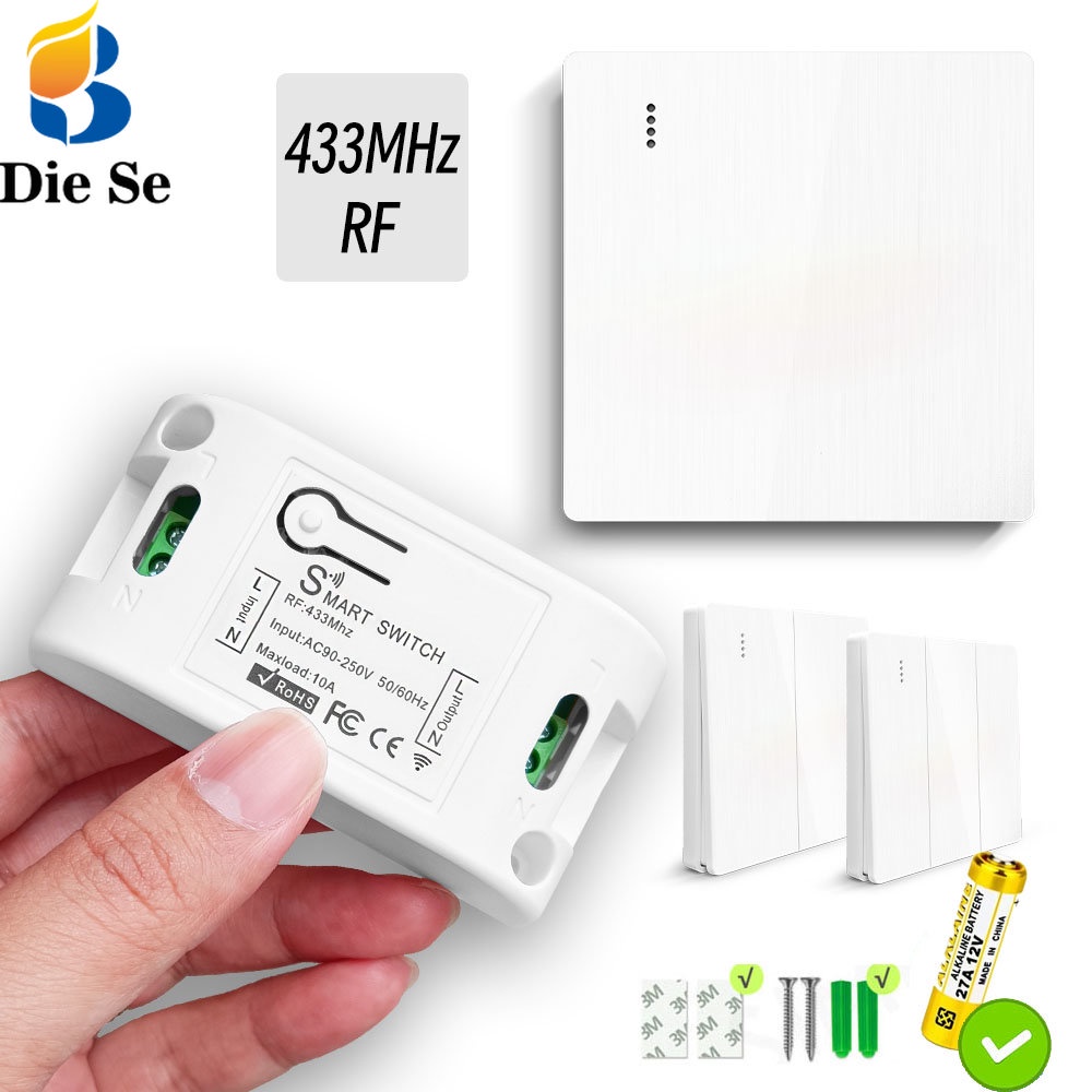 433mhz Rf Wireless Remote Control Light Switch Wet Contact 10A AC 110V ...