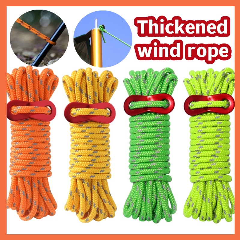 4MM Reflective Guyline Tent Rope Multifunction Runners Guy Line Cord ...