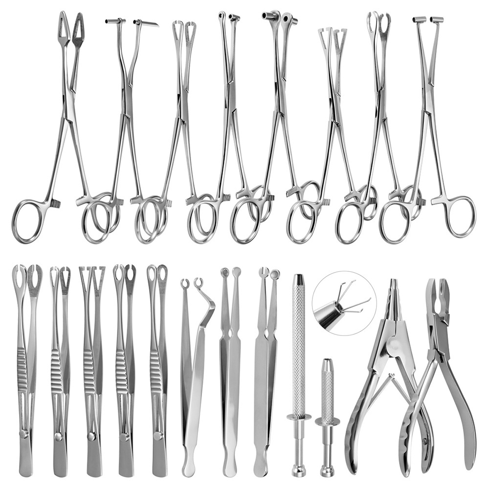 Body Piercing Tool Needle Pipe Clamp Forceps Tweezers Open Close Ring ...