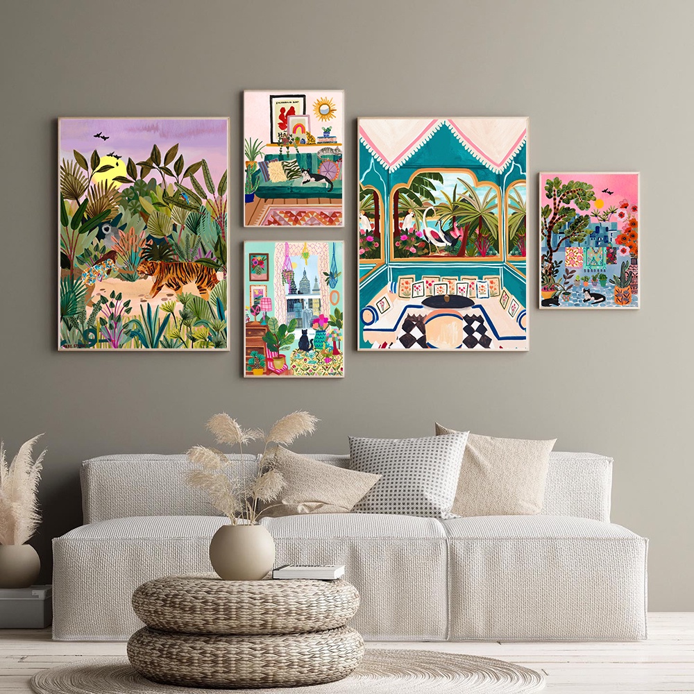 Travel Morocco Posters Tiger Plant Canvas Painting Landscape Prints ...