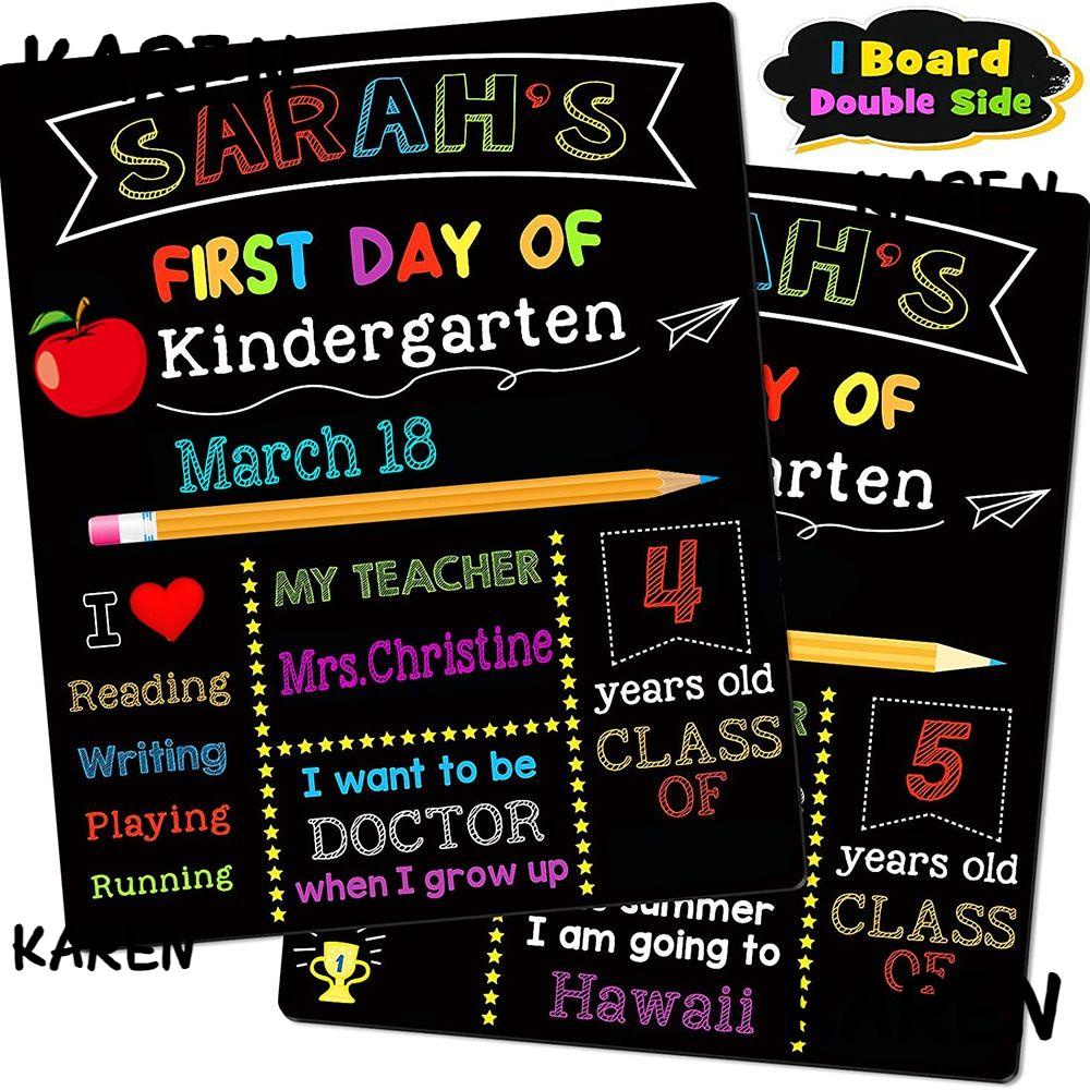 KAREN First and Last Day Preschool Kids Wood 1st Day of School Sign ...