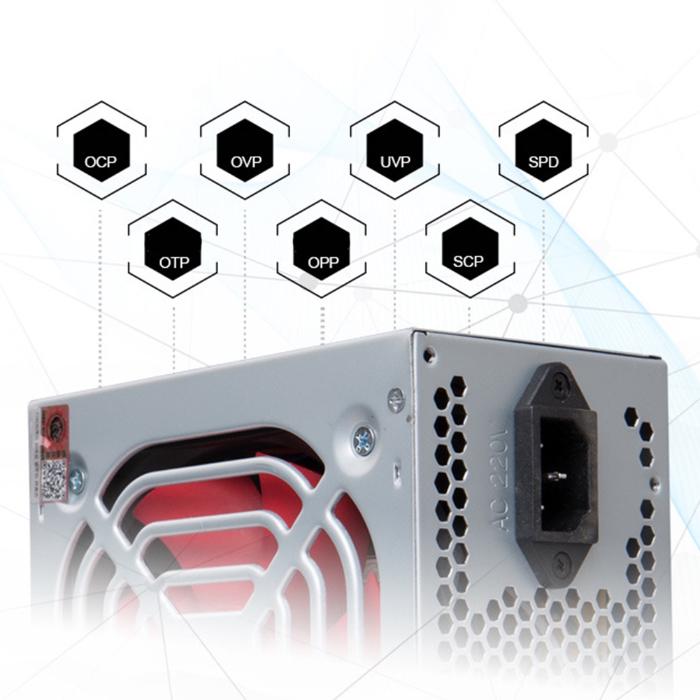 Computer Power Supply 200W ATX Power Supply Peak 450W 4Pin 2 SATA for ...