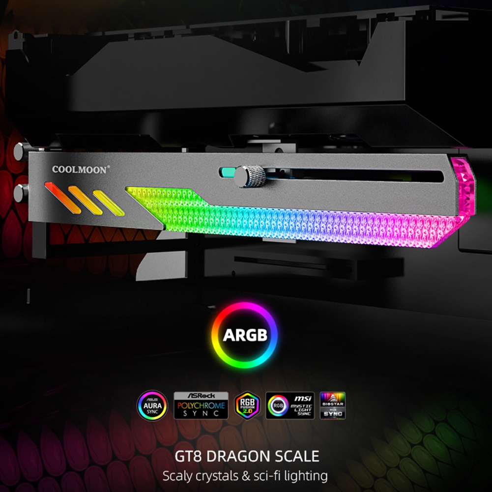 COOLMOON GT8 Horizontal GPU Support Computer Video Card Stand GPU ...