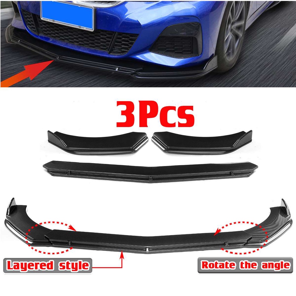 3x Adjustable Universal Car Front Bumper Splitter Lip Spoiler Diffuser ...