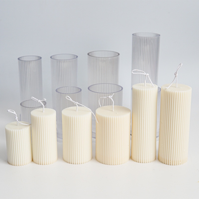 DIY Pinstripe Cylindrical Candle Mold 3D Flat Top Cylindrical Candle ...