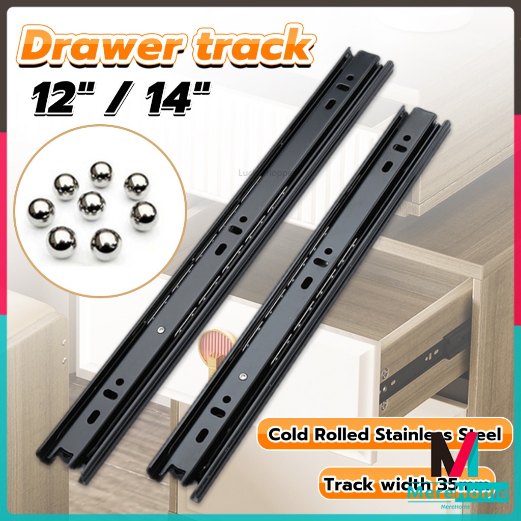 LSP Drawer slide rail three-section guide 12in 14in chdrawer roller ...