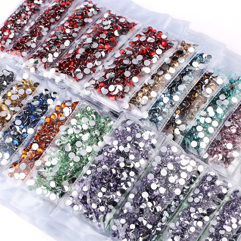 Multi-size Resin Rhinestones Colorful Crystal Non Hotfix Flatback Gems ...