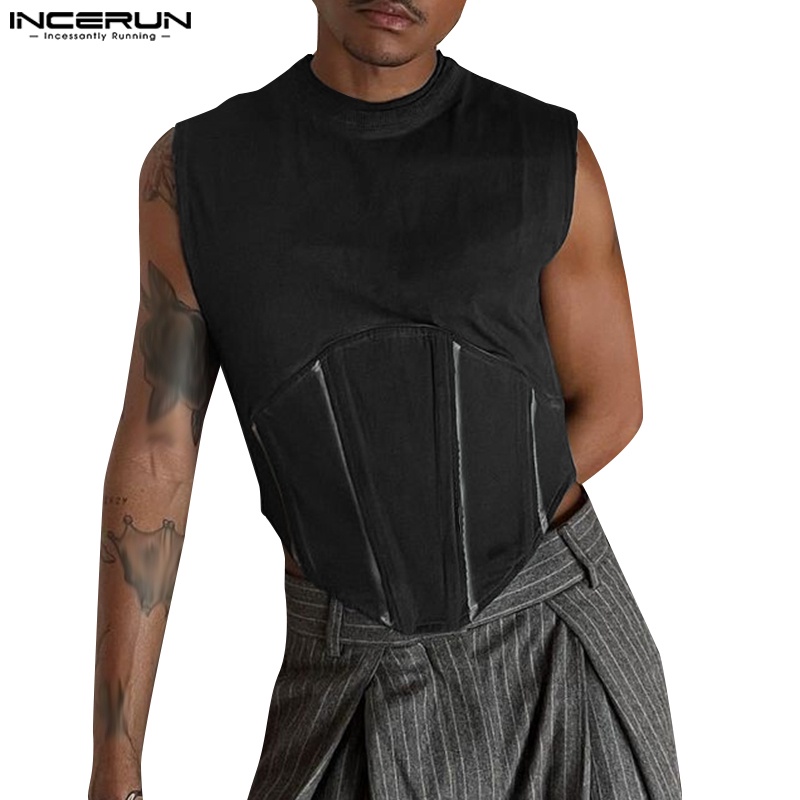 INCERUN Knitted zipper design deconstructed vest Tanks | Shopee Philippines