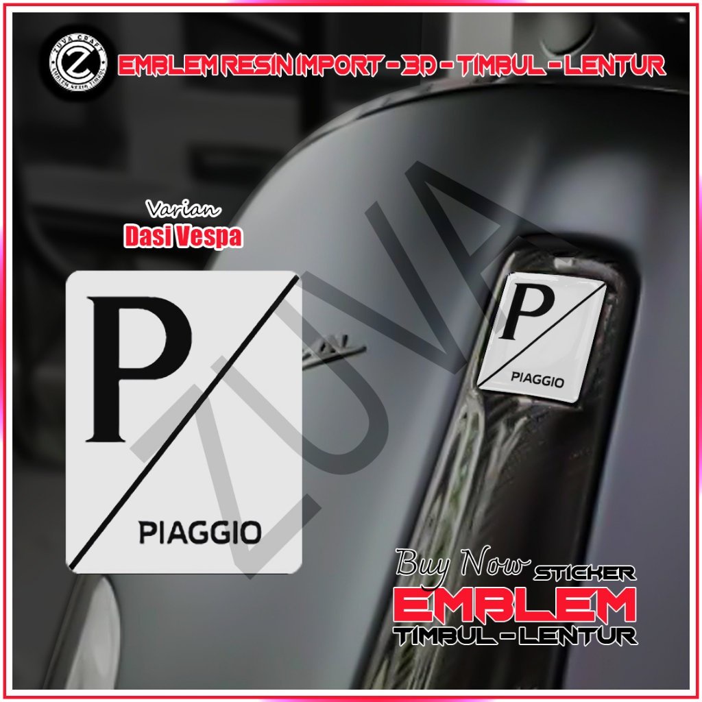 VESPA EMBLEM STICKER PIAGGIO LOGO WHITE RAISED EMBLEM VESPA STICKER ...