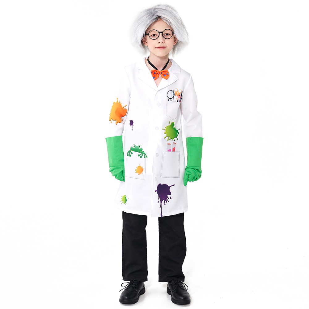 Children Performance Costumes Crazy Frankenstein Lab Scientist Work ...