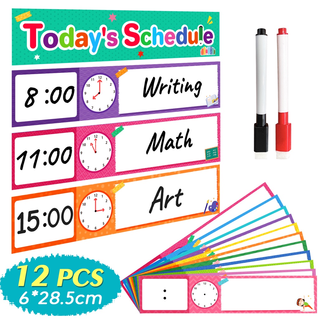 12 Pcs Daily Routines Schedule Cards Add-ons DIY Visual Schedule for ...