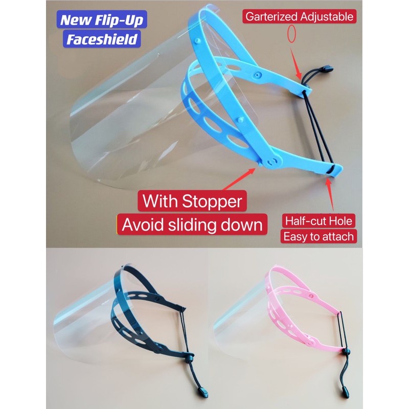 Faceshields Flip up with stopper changeable adetates clear vision ...