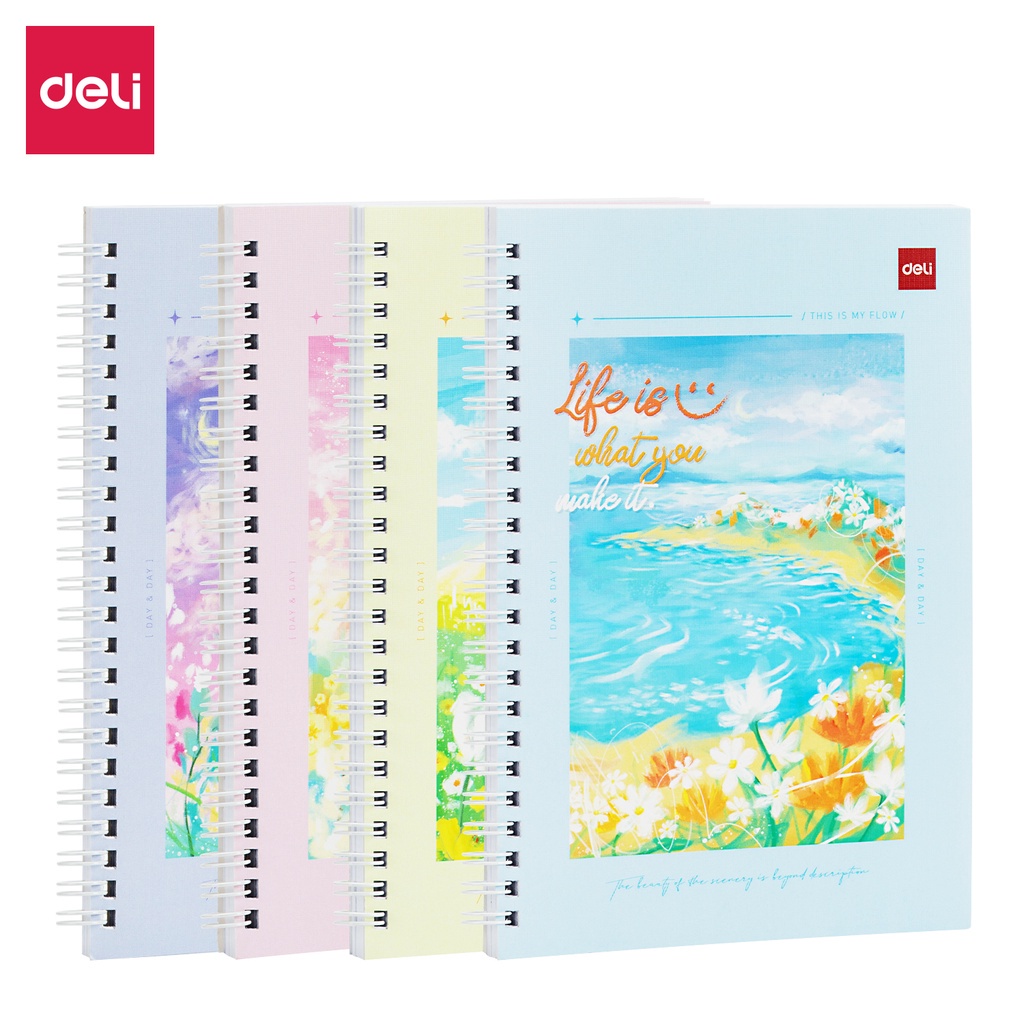 Deli ELA560 A5 Spiral Notebooks Student Aesthetic Writing Binder ...