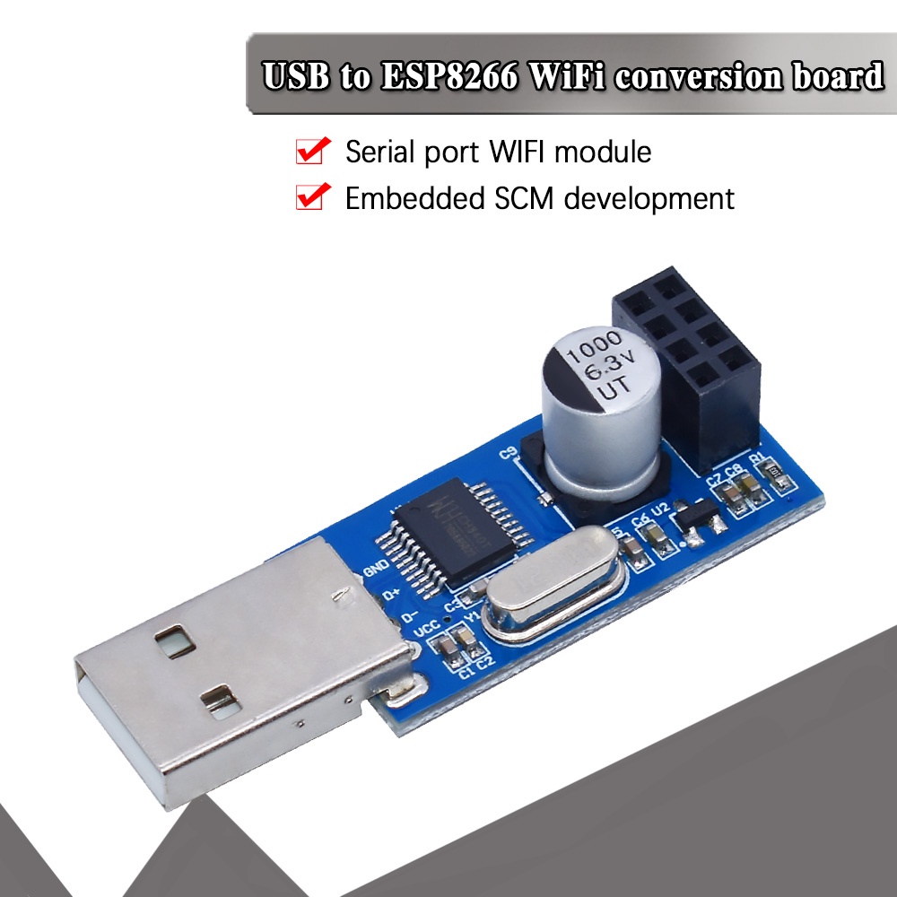 CH340 CH340T NRF24L01 USB to Serial Port Adapter Board 2.4G Antenna ...