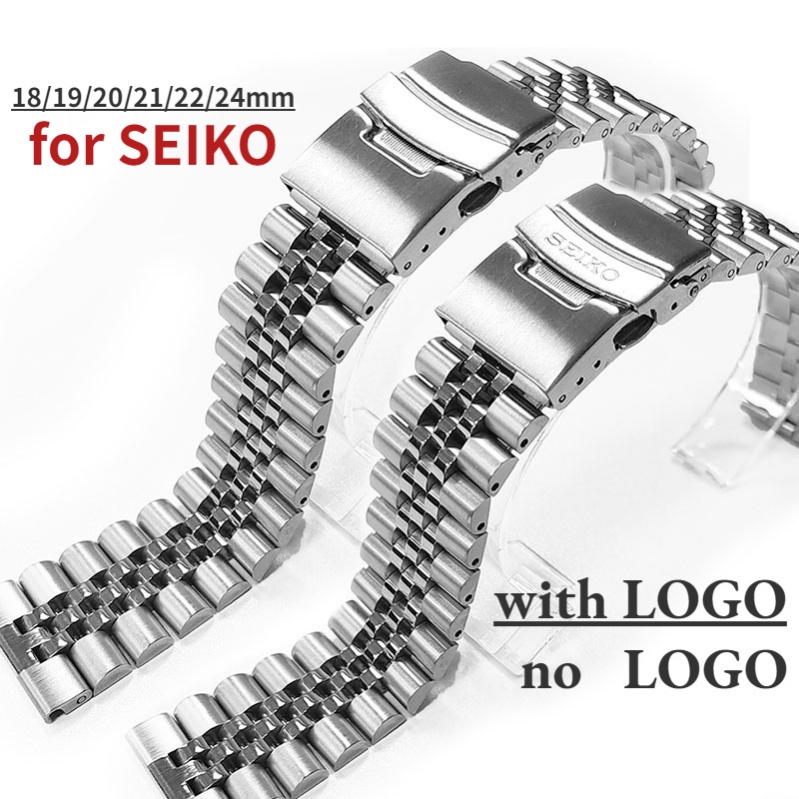 Solid Stainless Steel Watch Band 18mm 19mm 20mm 21mm 22mm 24mm Men's Watch Strap for Seiko ...