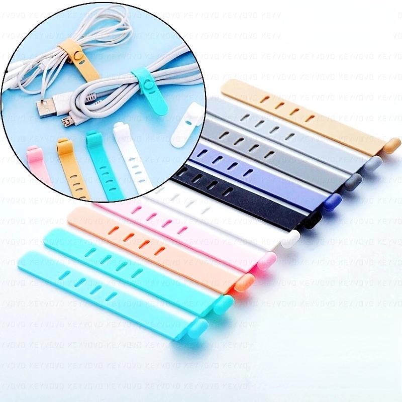 1-5 Pcs Cable Organizer Silicone Wire Binding Data Cable Tie Management ...