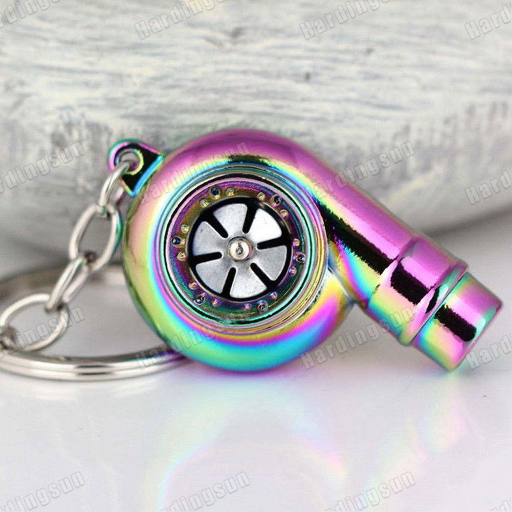 RAINBOW COLOR Auto Car Turbo Sleeve Whistle Turbo Keychain Spinning ...