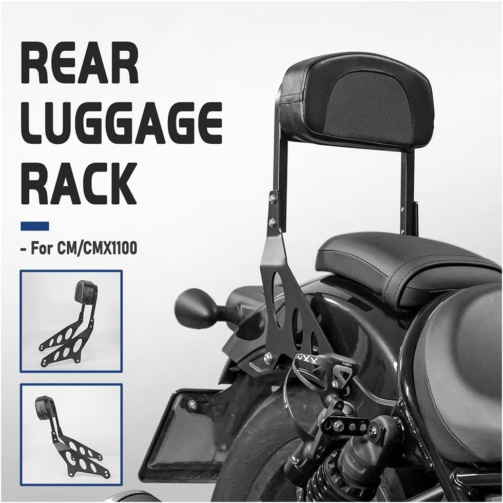 LJBKOALL Motorcycle Accessories Rear Passenger Backrest Back Rest ...