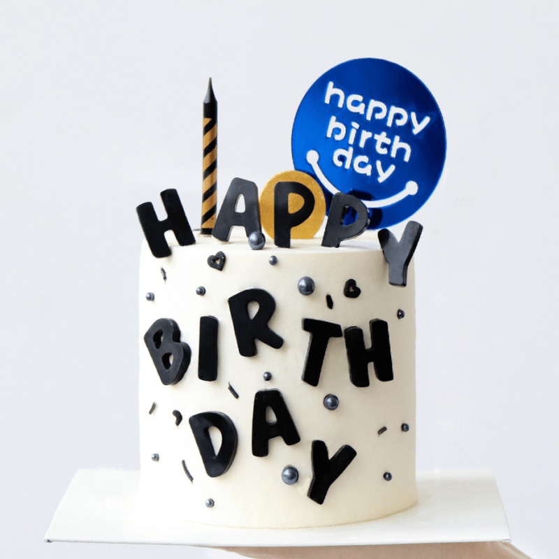 Happy Birthday Side Cake Toppers Original Colorful Happy Birthday ...