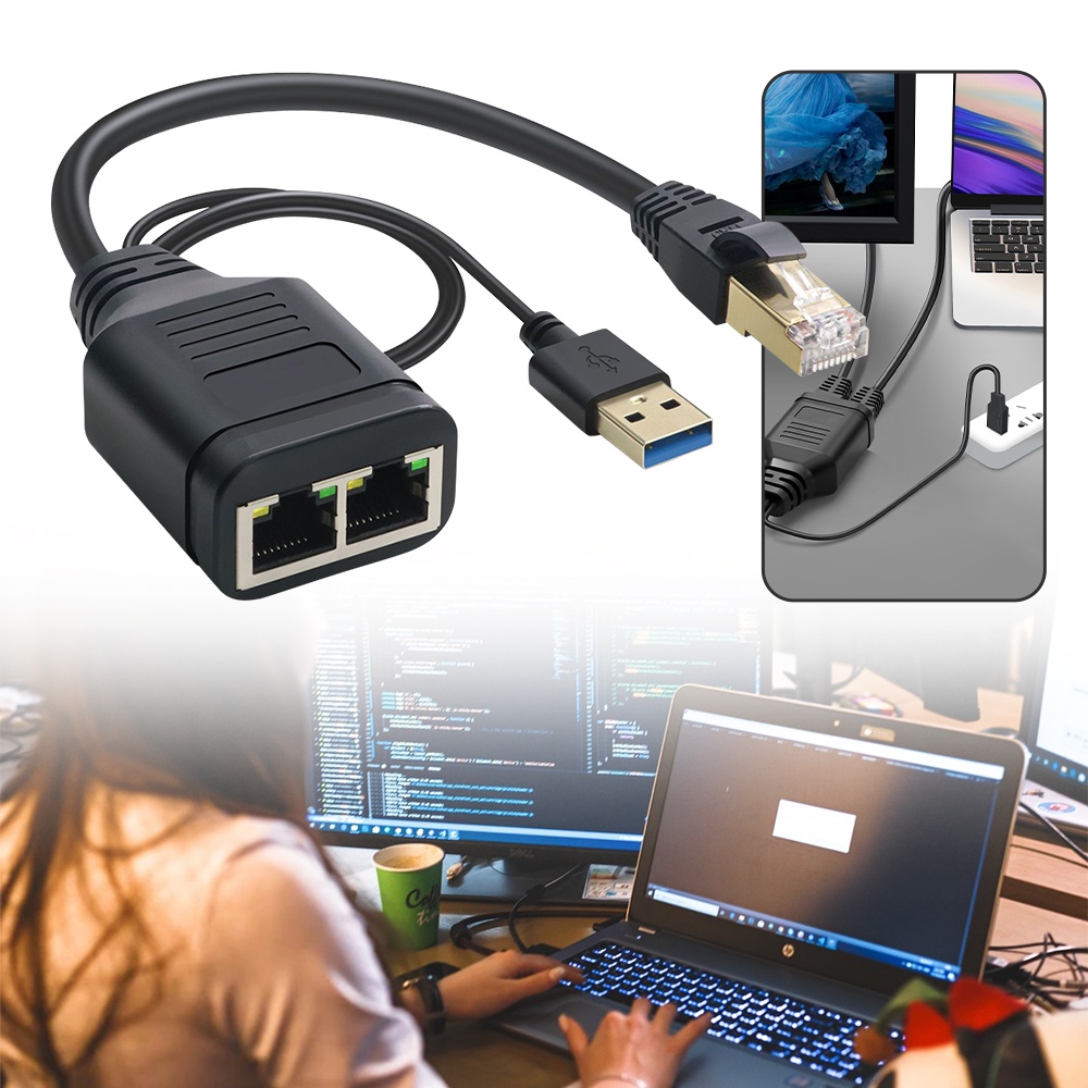 Ethernet Splitter 1 To 2 Internet Splitter RJ45 Female To Dual Female ...