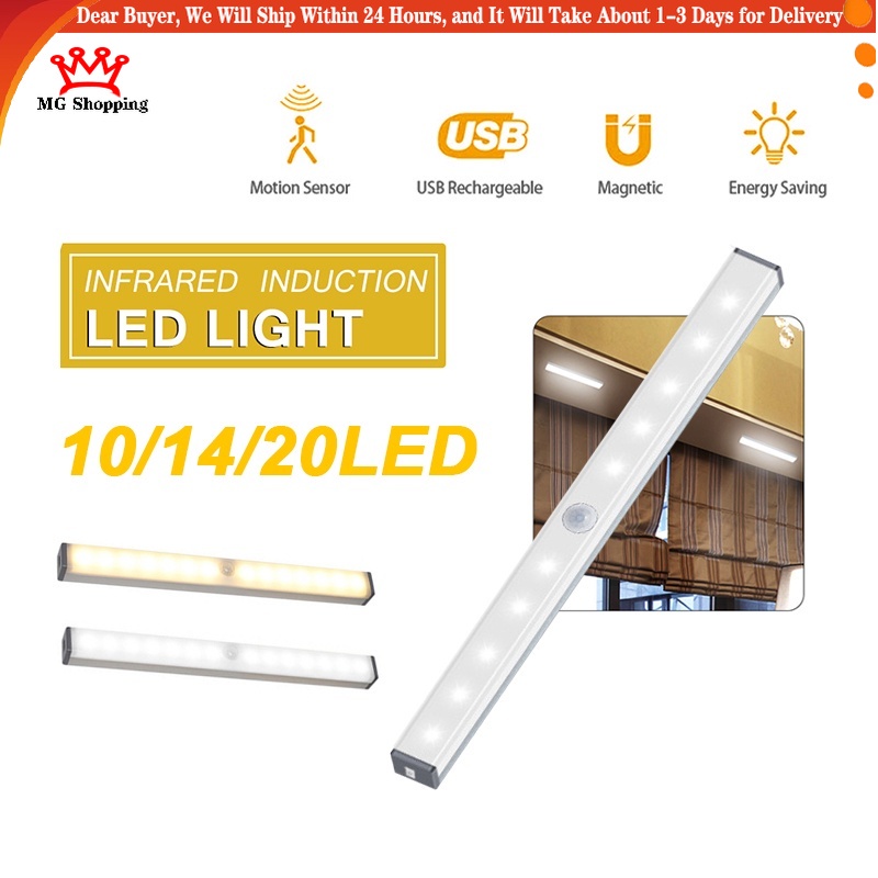 Hanging Magnetic LED Light Cabinet Lights Motion Sensor Lamp ...
