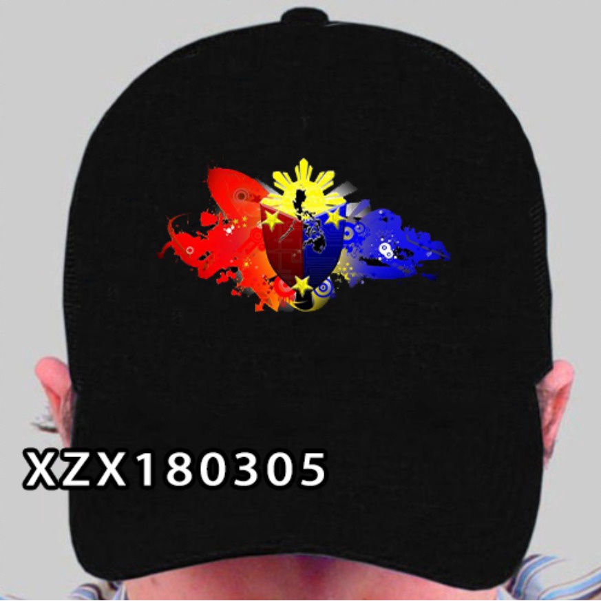 Philippine flag logo Black baseball cap Mesh hat Multi style 07 ...