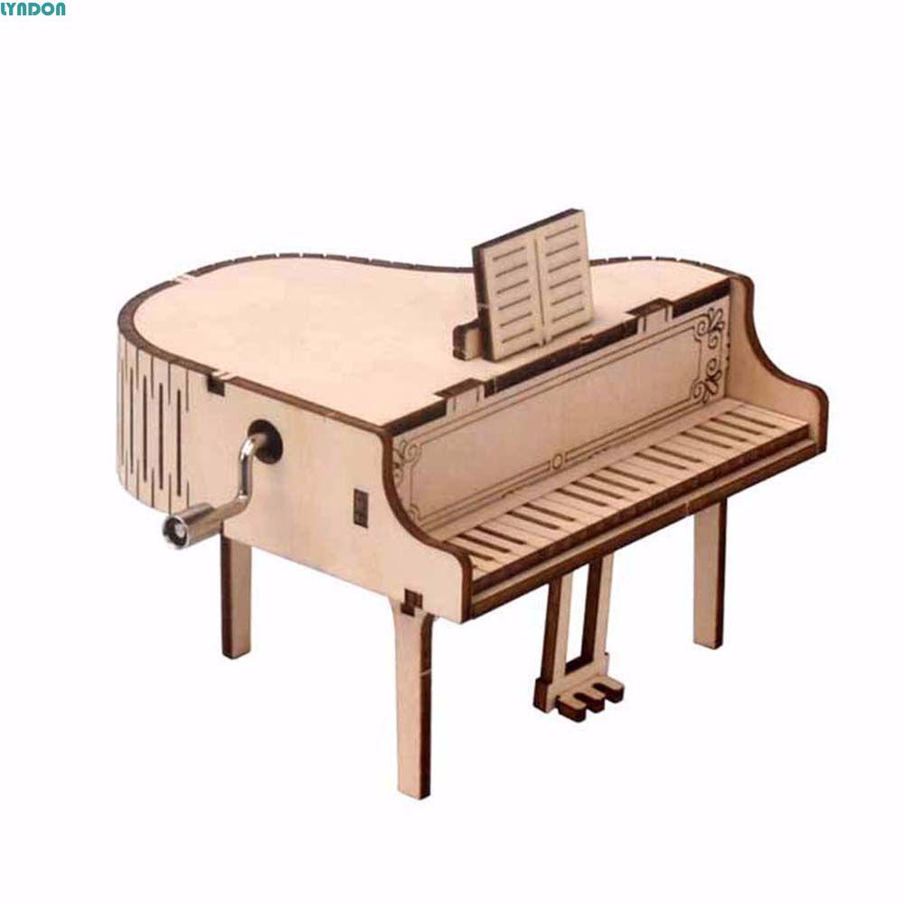 LYNDON Piano Music Box Model Kits Children's Gift DIY Mechanical Wooden ...