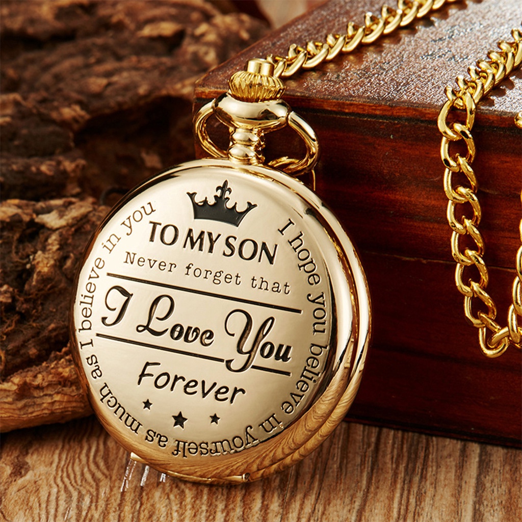 A Timeless Gift for Your Son: Engraved Pocket Watch with I Love You ...