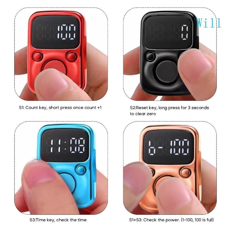 Will Clicker Number Counter Hand Finger Display Counting Tally Clicker ...