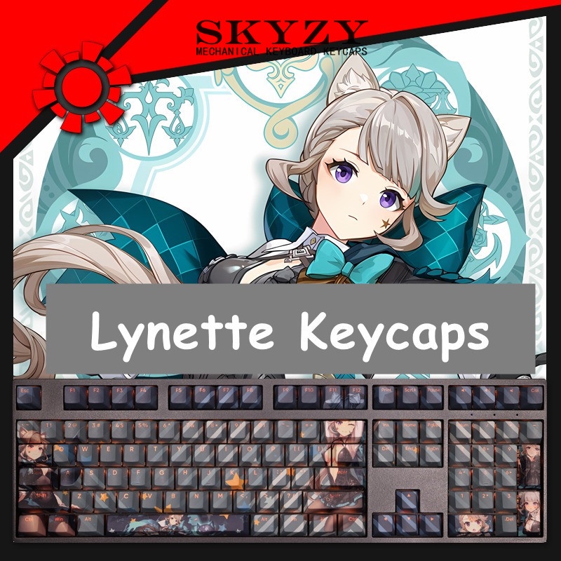 Lynette Keycaps Cherry Profile Genshin Impact PBT Dye Sub Mechanical ...