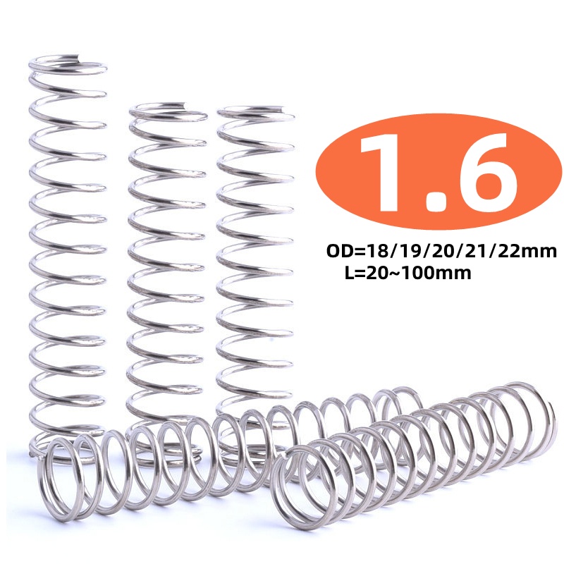 【KZS】SUS304 stainless steel 1.6mm pressure spring OD18/19/20/21/22mm ...