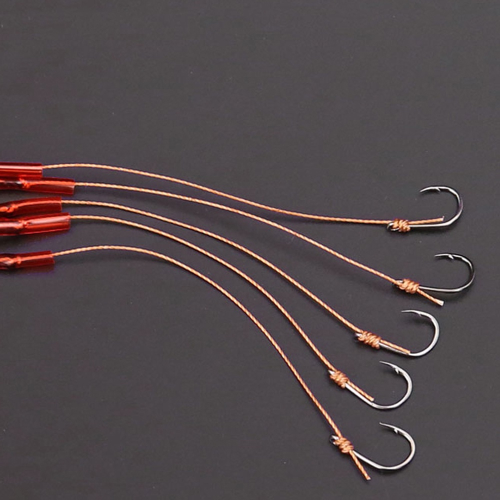 Creekmoon 5 bags High Carbon Steel Fishing String Hook with 5 Single ...
