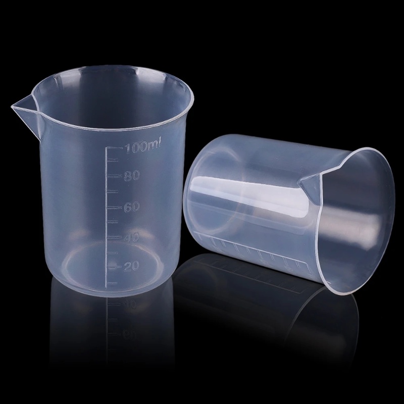3pcs 100ml Measuring Cup Transparent Scale Plastic Measuring Cup Lab ...
