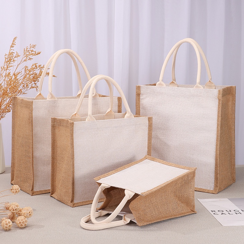 Abaca Tote Bag Natural Linen Jute Portable Shoulder Bag With Soft ...