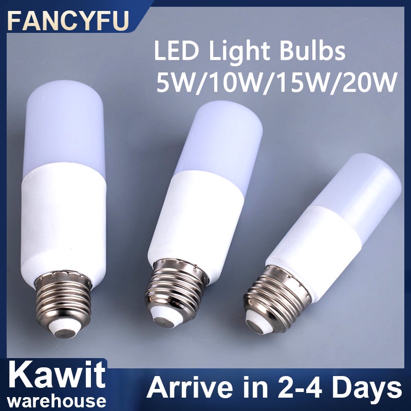 LED Light Bulbs 5W/10W/15W/20W Night Light Cool Daylight For Room Energy Saving Stick Lamp E27 ...