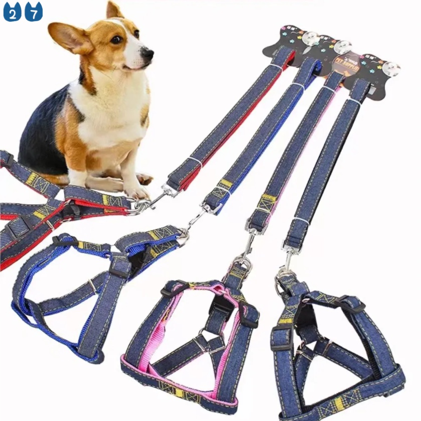 『27Pets』Cowboy Strap Pet Dog Walking Rope Chest Back Traction Dog Rope ...