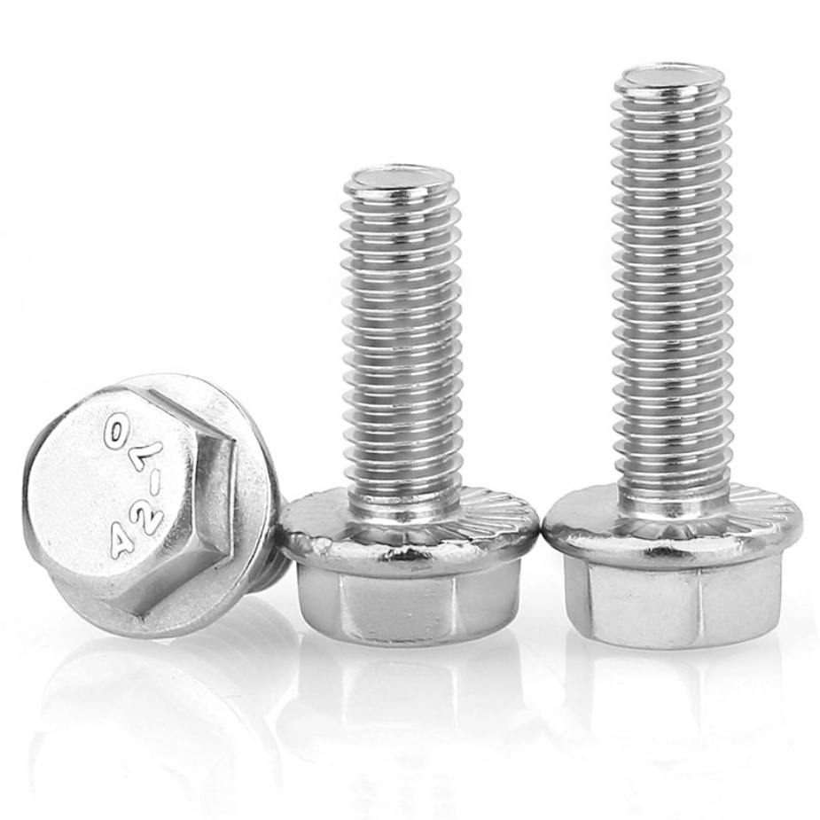 [HNK] M4m5m6m8 304 Stainless Steel Hexagon Screw Anti-Loose Flange Bolt with Teeth 316 Flange ...
