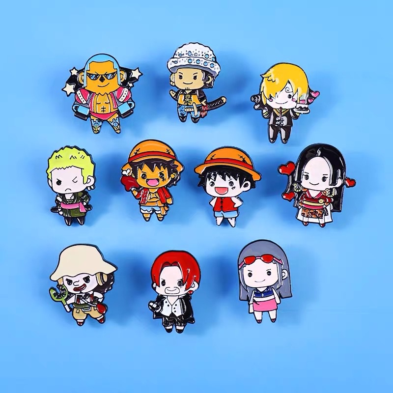 Cartoon Q Version Anime One Piece Series Brooch Luffy Support Group ...