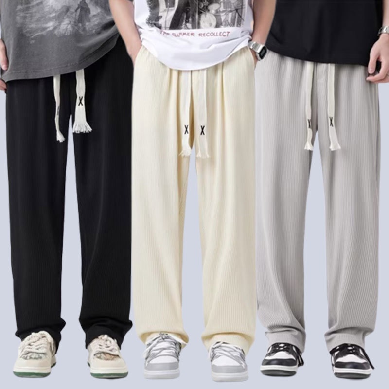 M-5XL Khaki Pants For Men Korean Plus Size Straight Cut Slocks Baggy ...