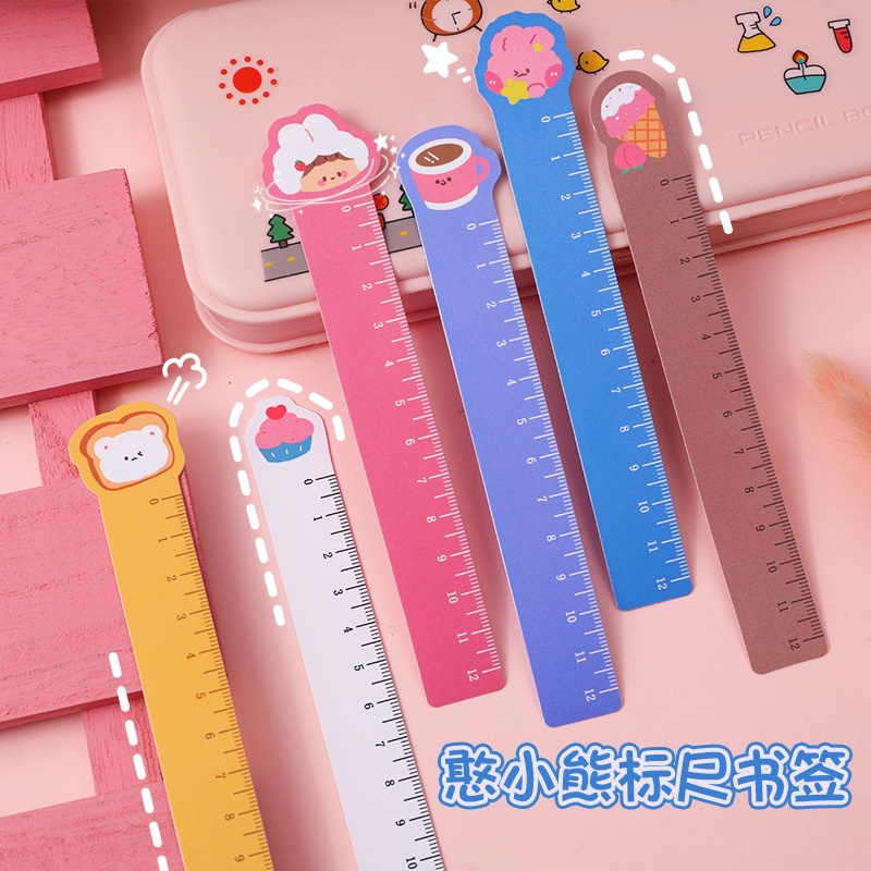 5 Pcs/set 12CM Cartoon Pet Ruler Bookmark Student Creative Drawing ...