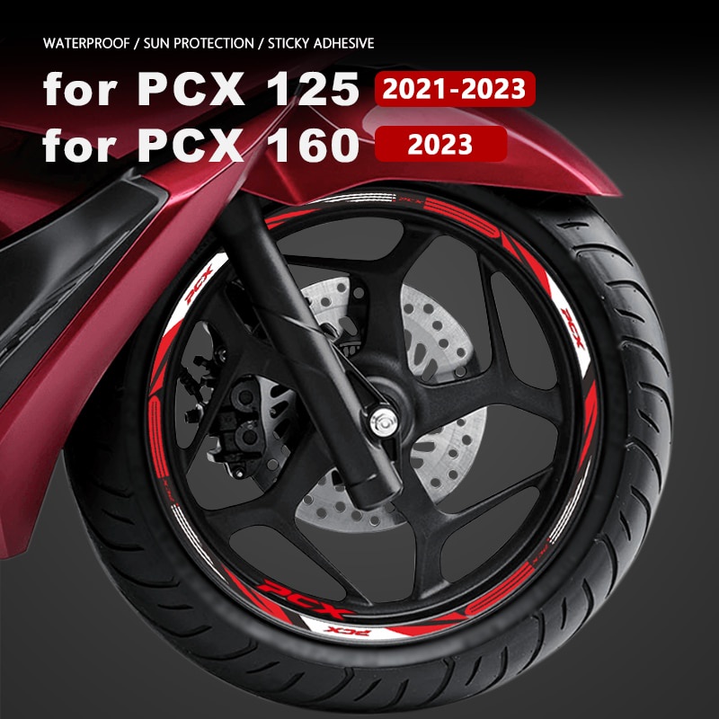 Motorcycle Wheel Sticker Waterproof Rim Decal Stripe PCX 125 2023 ...
