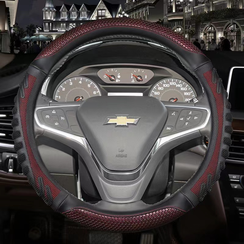 Car Steering-Wheels Cover 38cm 15" Leather For Chevrolet Cruze Malibu ...