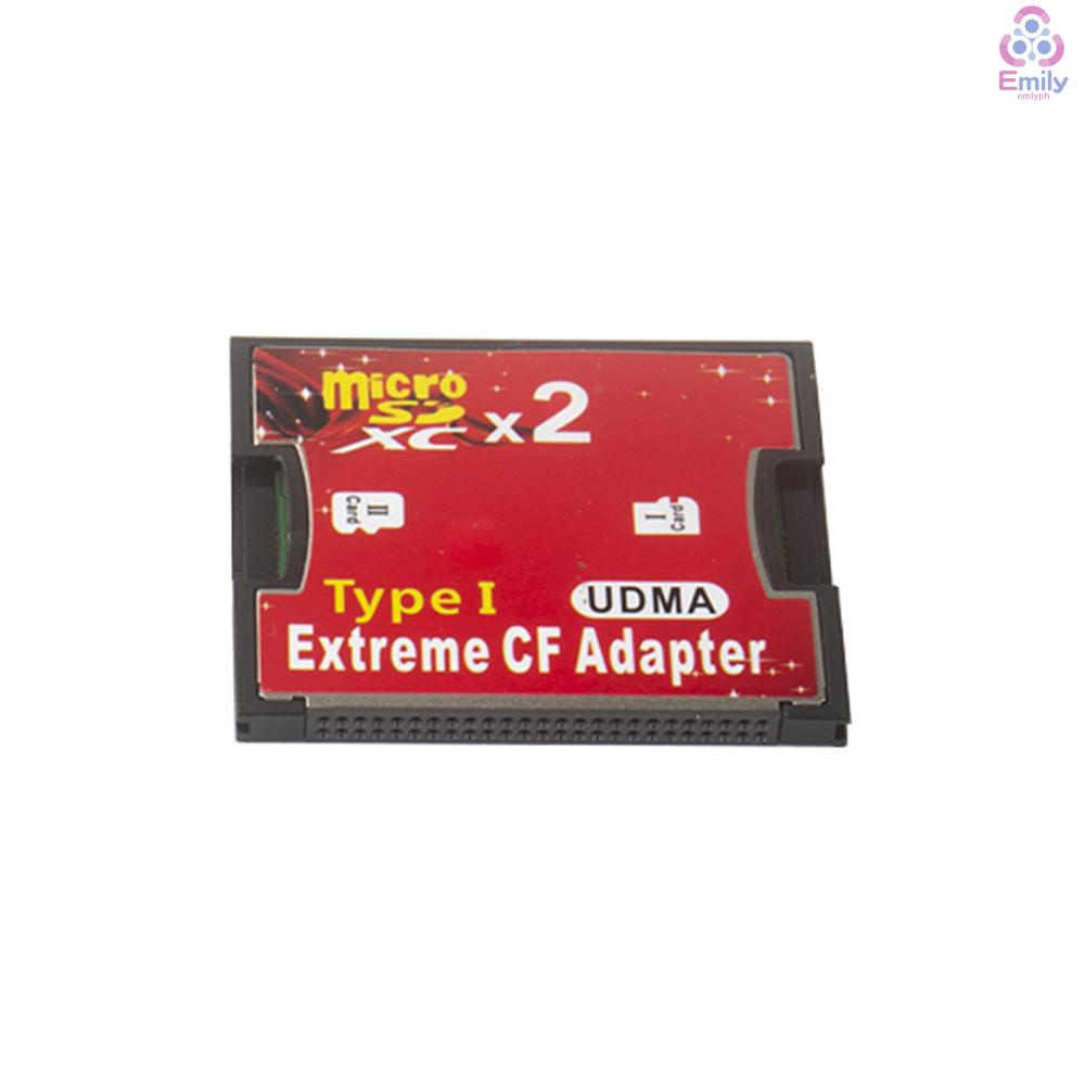 Dual TF to CF Adapter Card Dual Micro SD to CF Converter Support SDXC ...