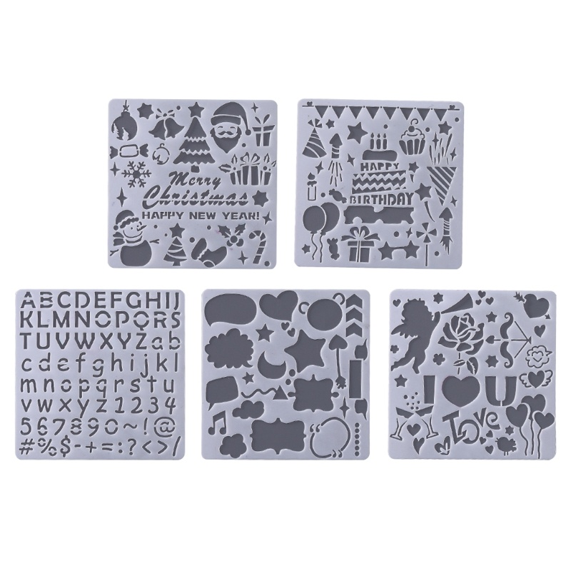 ZONG Christmas Birthday Stencil Painting Template Scrapbooking Coloring ...
